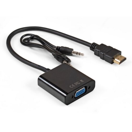 Кабель-переходник HDMI-VGA Exegate HDMI-VGA EX-HDMIM-VGAF-3.5JackS-0.3 19M/15F, 0,3м + аудио 3.5mm Jack M 0,5м (EX297588RUS)