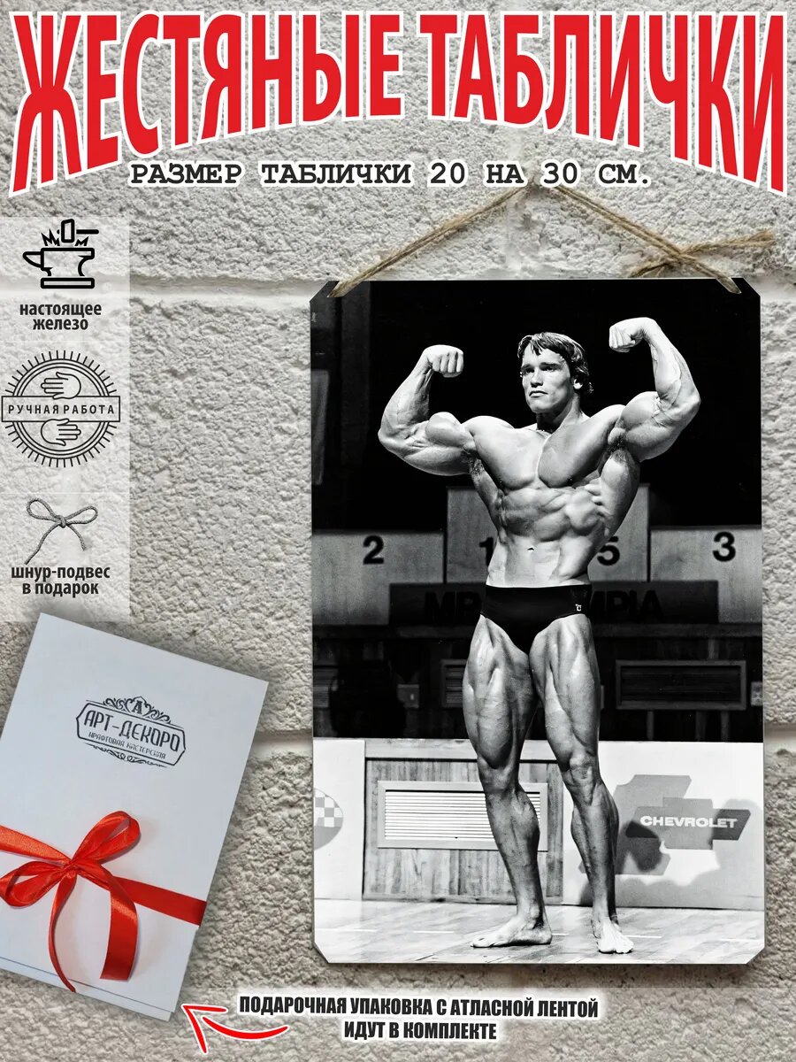 Бодибилдинг и фитнес, культуризм- постер на стену 20 на 30 см, готовый подарок