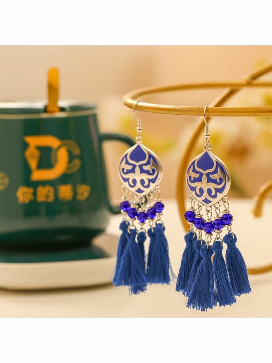 Серьги, искусственный камень