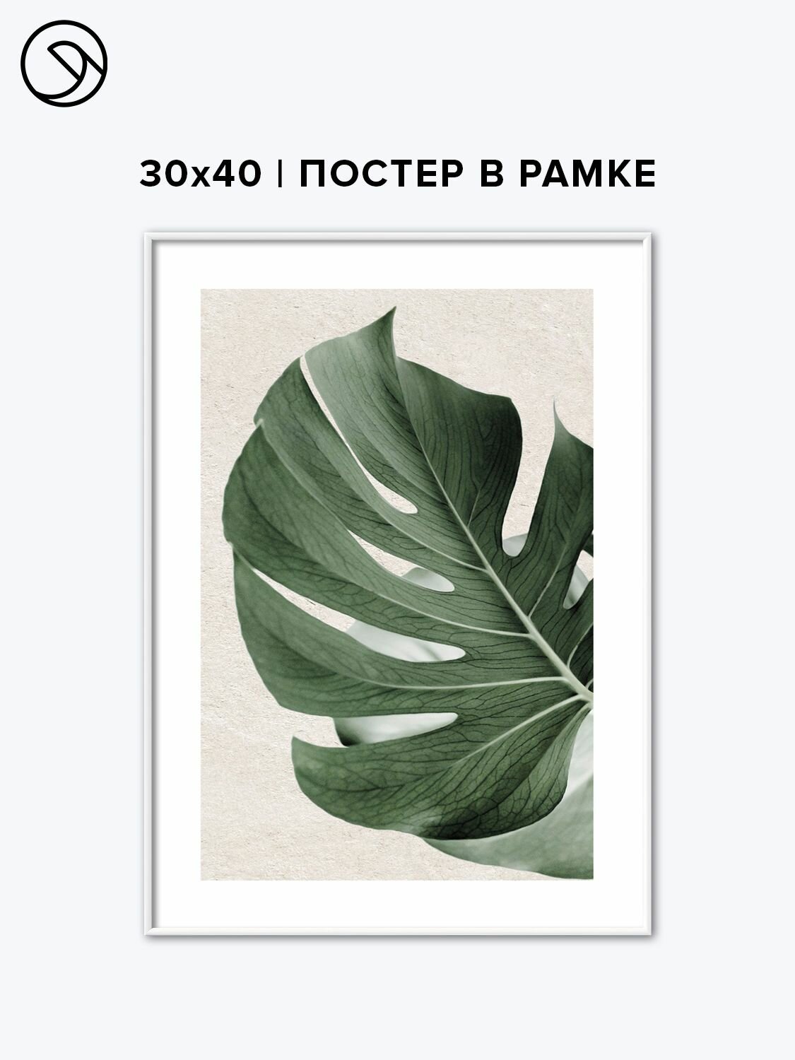 Постер 30х40 в рамке Postermarkt Лист Монстеры #3