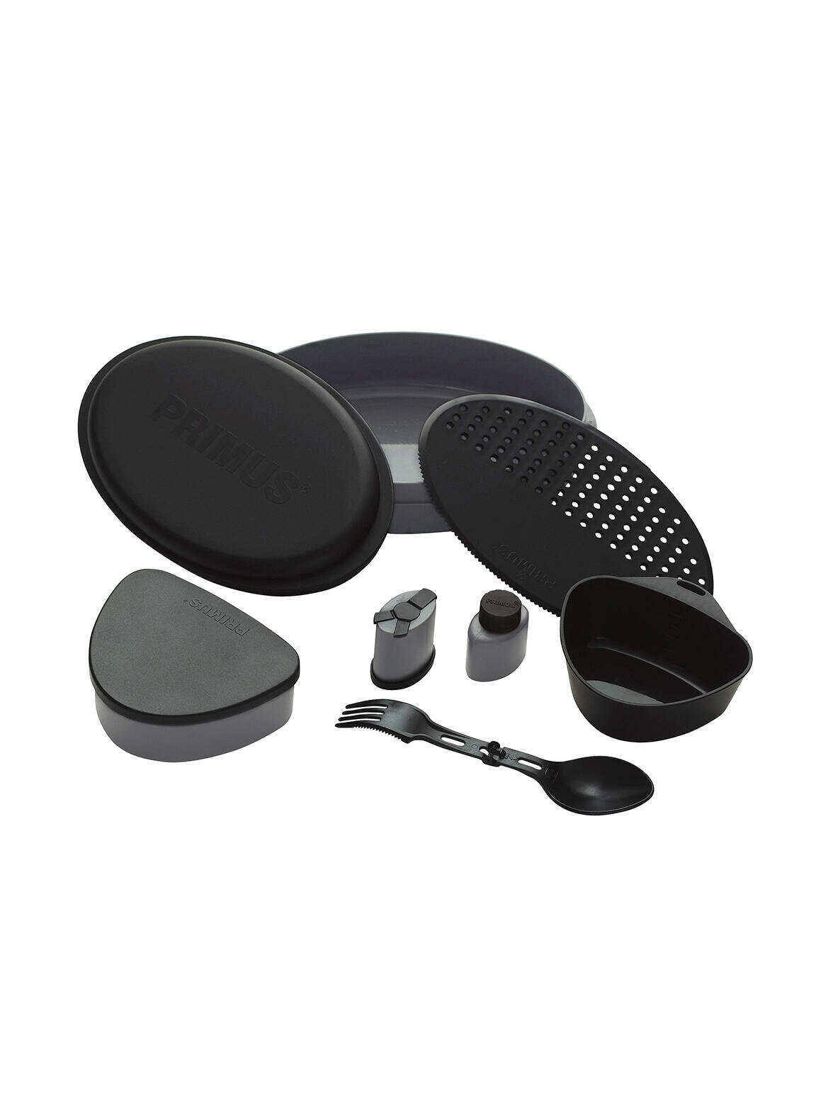 Decathlon Набор посуды Primus Meal Set - графит/чёрный, 8 предметов, для 1 человека, BPA free