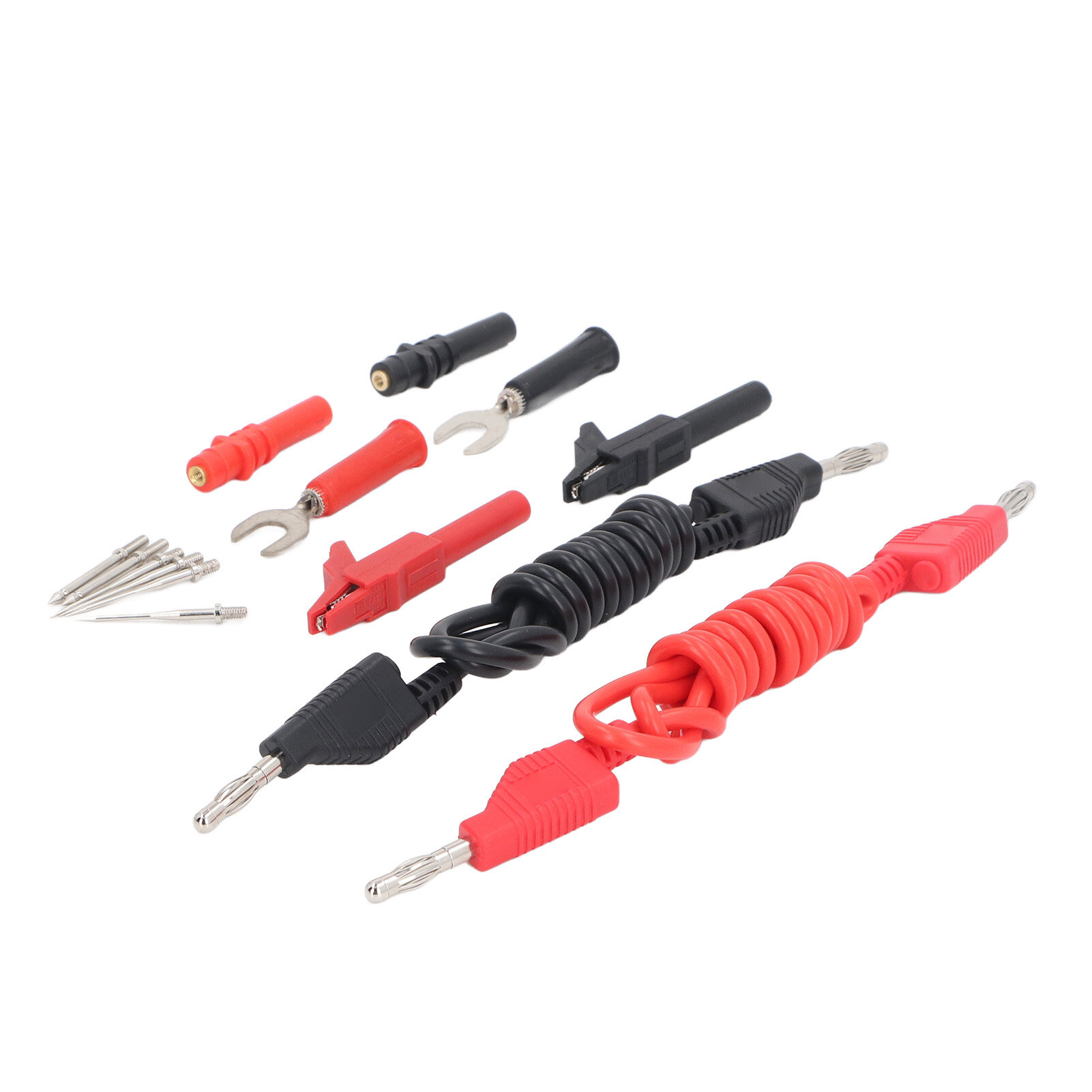 Комплект силиконовых тестовых проводов с разъемом типа «банан» 2000 В, 20 А, 18AWG, 4 мм, мультиметр, полностью изолированный, с защитным кожухом, штабелируемые штыри для зондов