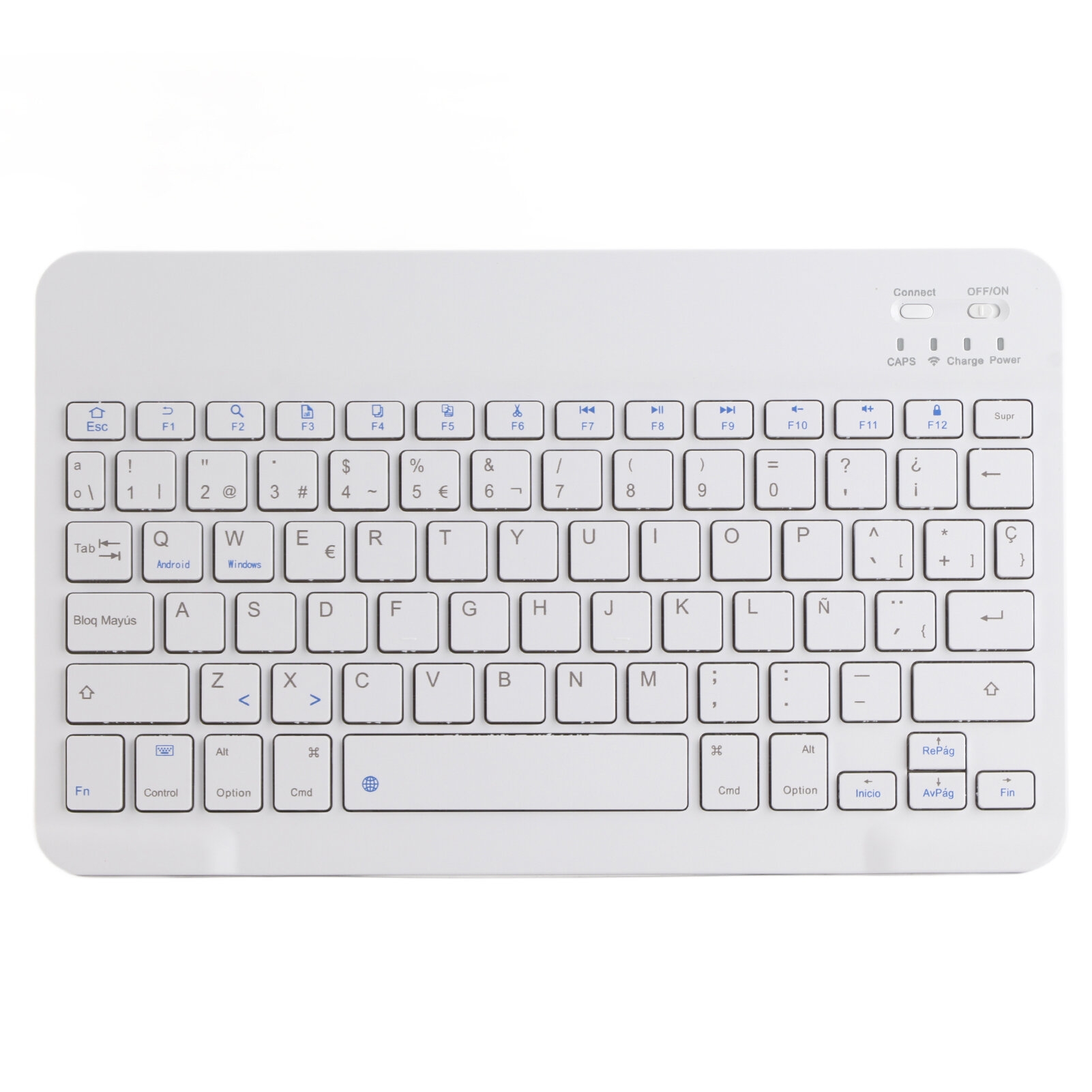 10-дюймовая ультратонкая беспроводная клавиатура с Bluetooth для интеллектуальных компьютерных систем (на испанском языке)
