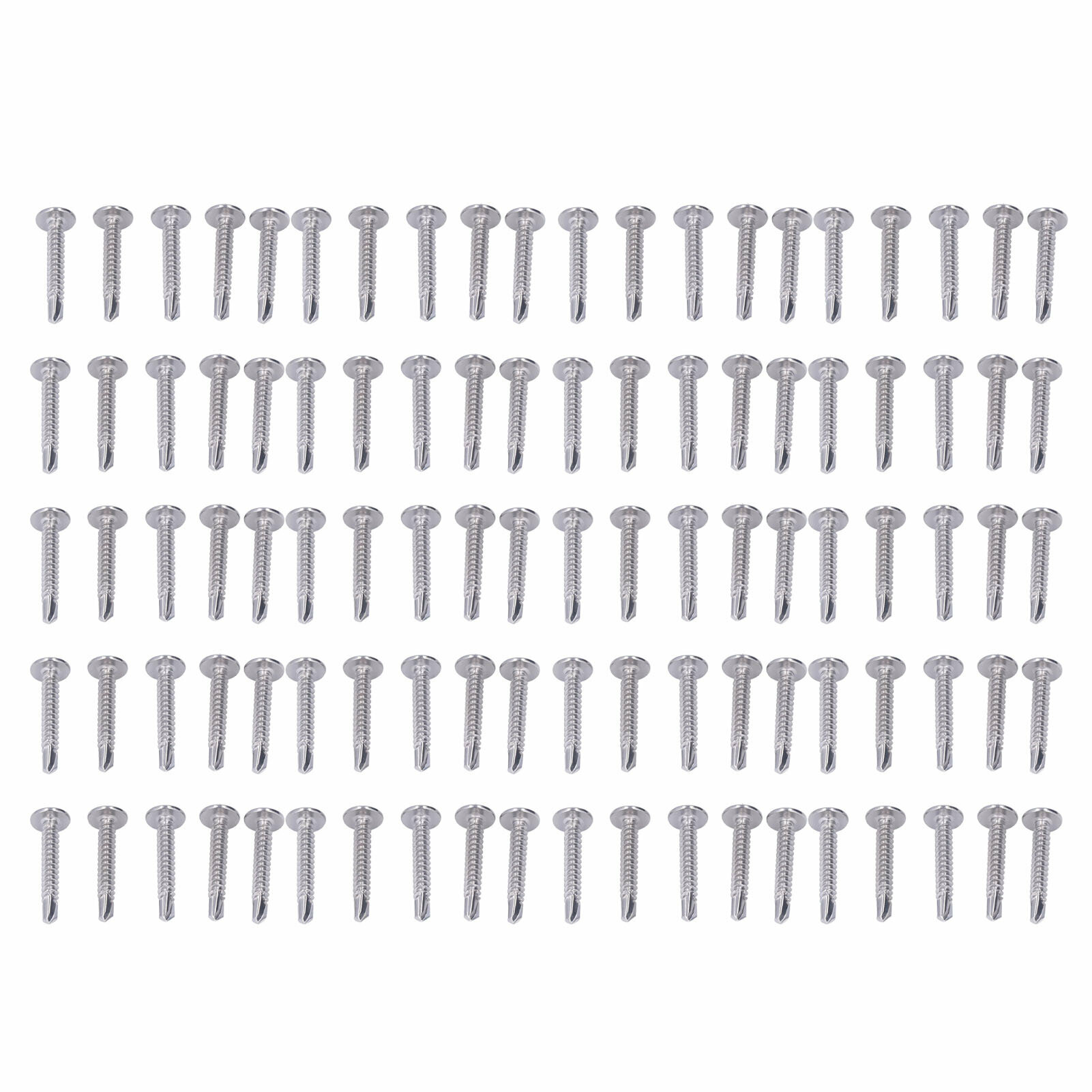 100 шт. самонарезающих винтов с круглой головкой и шайбой, нержавеющая сталь 410, крепежные элементы 4,8x32 мм, 100 шт.