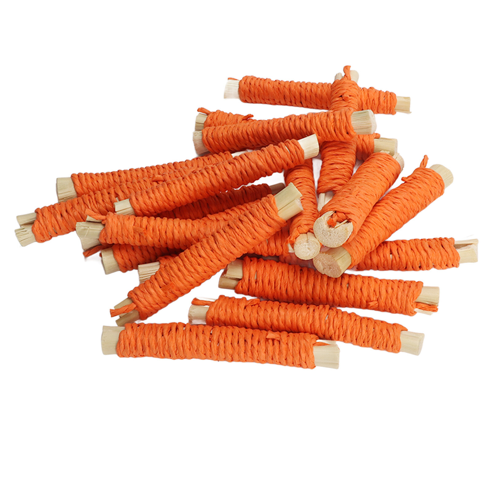 20 шт, сладкие бамбуковые палочки для домашних животных, шлифовальные зубы, облегчение скуки, тканые палочки для моляров маленьких животных для кролика, хомяка, оранжевого цвета
