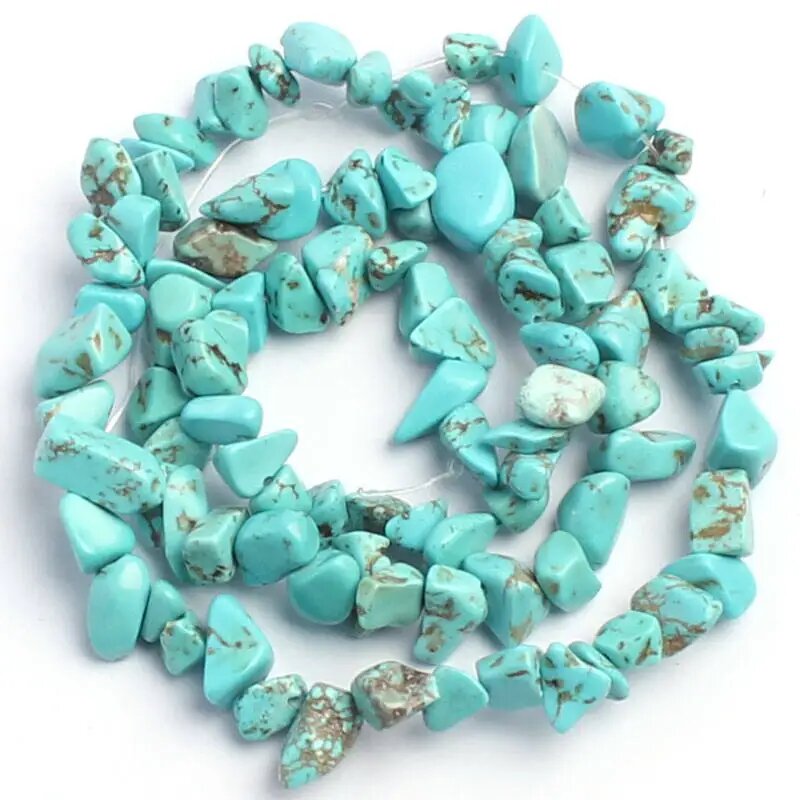Бусины из бирюзы, 5-8 мм, Blue Turquoises