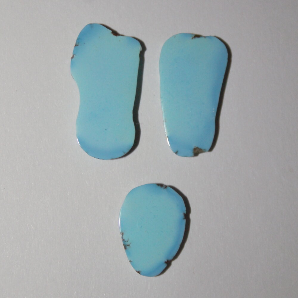 Тройка кабошонов Бирюзы, сет кабошонов Бирюзы, Казахстан, "True Stones"