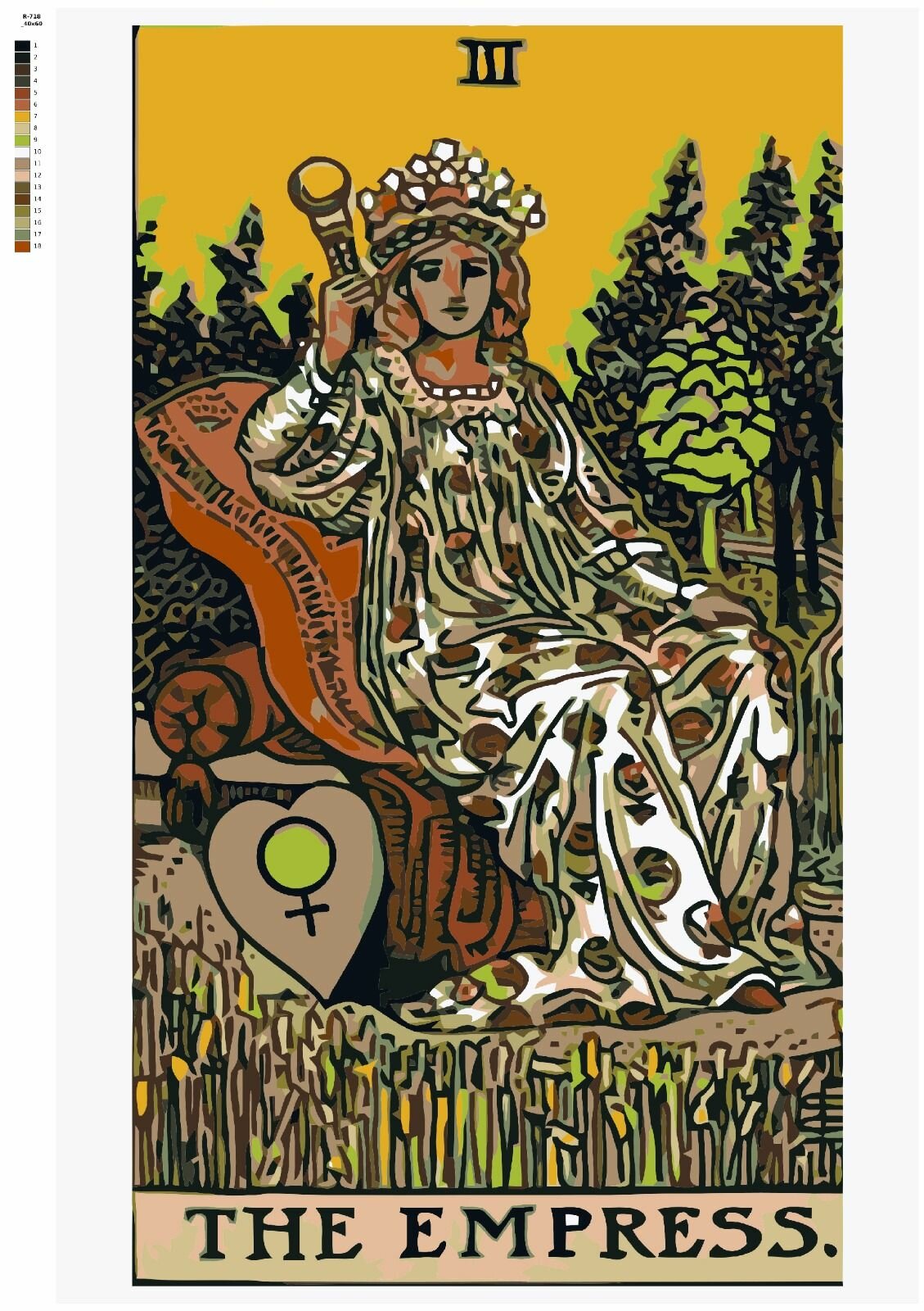 Картина по номерам R-718 "Таро карта - Императрица" 40x60 см