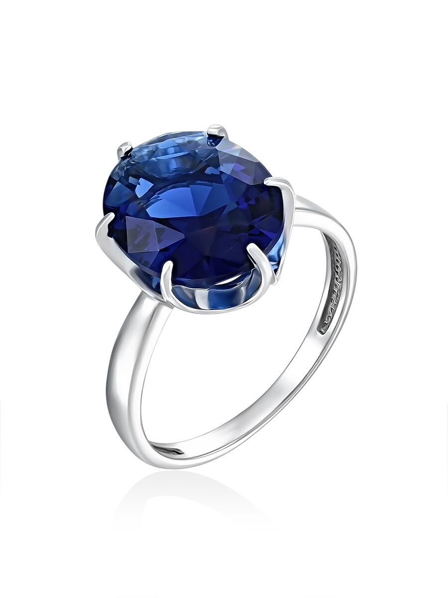 Перстень, серебро, 925 проба, родирование, кристалл