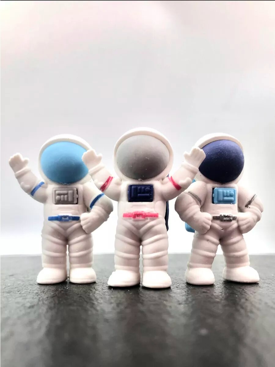 Набор ластиков "Космонавты", каучук, 3шт, для школы и творчества