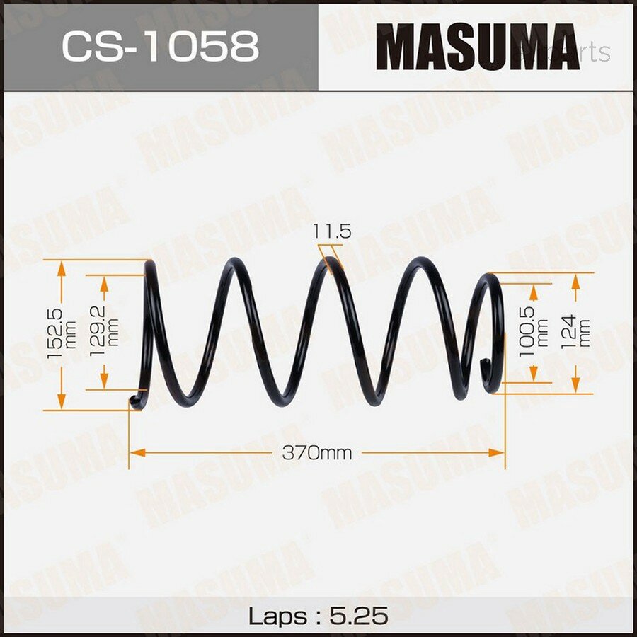 MASUMA CS-1058 Пружина передняя TOYOTA PLATZ MASUMA CS-1058