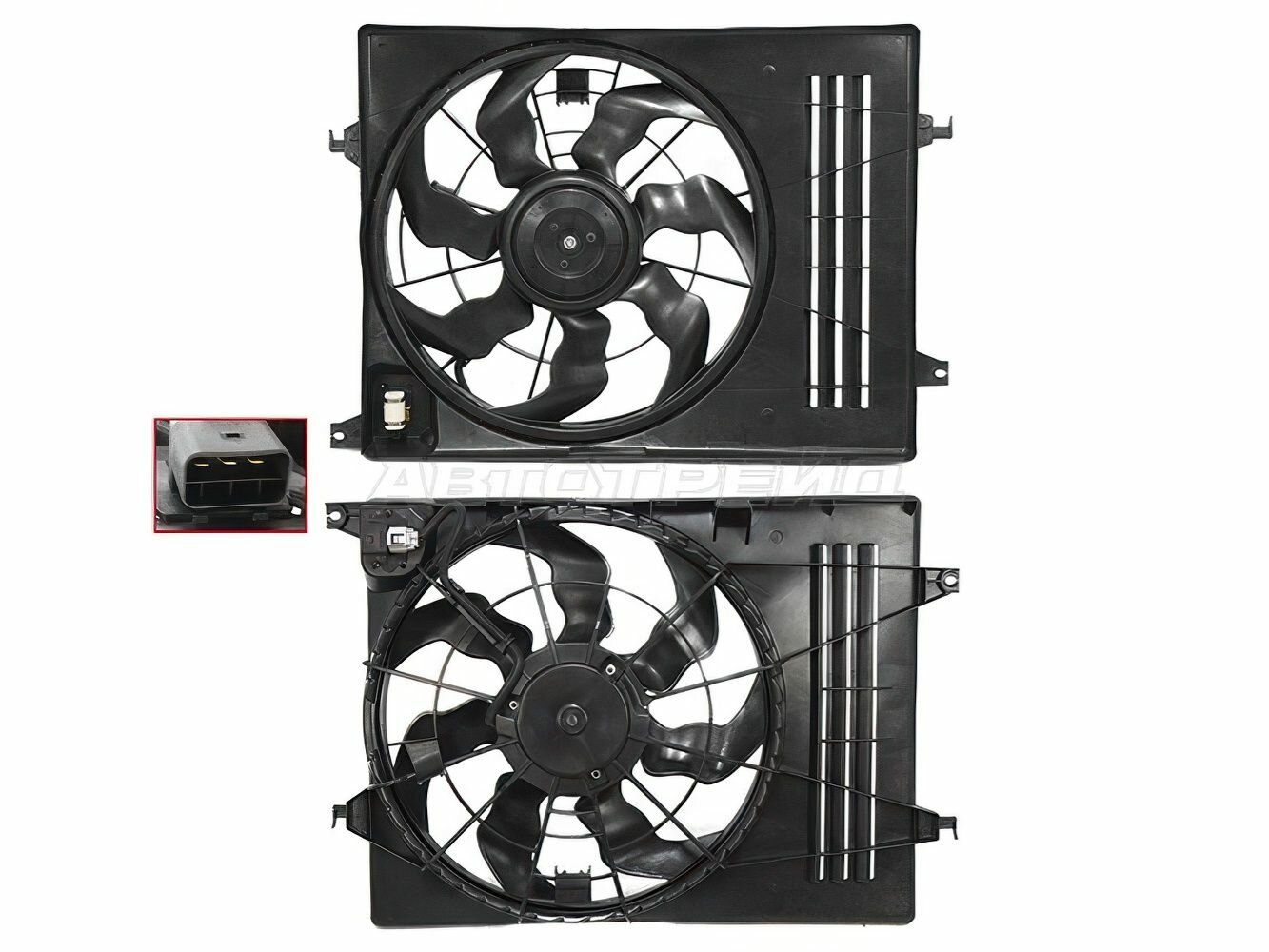 Диффузор радиатора в сборе для Хендай IX35, Туксон, КИА Спортейдж арт STHY14201A0 SAT