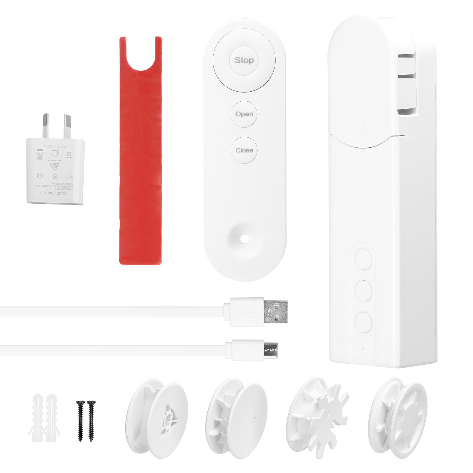 Электрический привод для рулонных штор Tuya WiFi с интеллектуальным управлением, без проводов, с возможностью дистанционного управления через приложение, таймером, датчиком температуры и поддержкой Alexa Home.