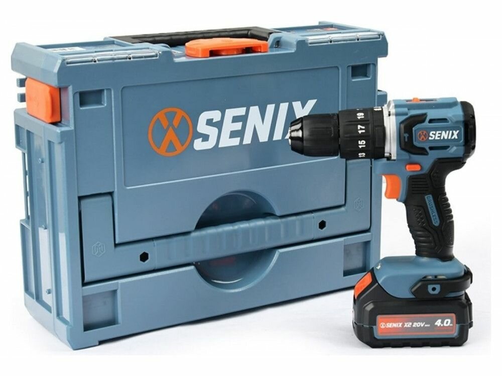 Дрель-шуруповерт ударная аккумуляторная SENIX PDHX2-M2-EU KIT с 1 АКБ 4Ач и ЗУ
