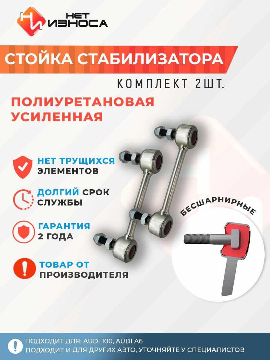 Стойки стабилизатора полиуретановые усиленные NL132 (комплект 2 шт) Audi 100, Audi A6