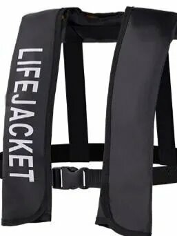 Спасательный жилет, самонадувающийся, для рыбалки и активного отдыха, черный, универсальный, 150кг