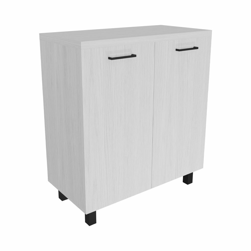 Тумба офисная / креденция 2 двери ПР501, р.800х400х900, Ясень Анкор белый