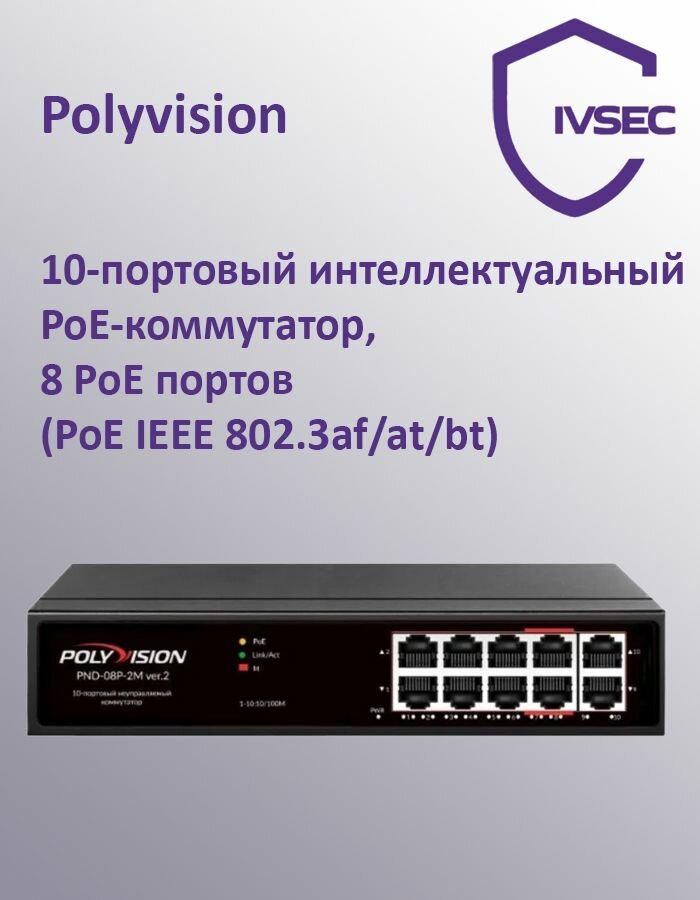 Сетевой POE коммутатор PND-08P-2M ver.2