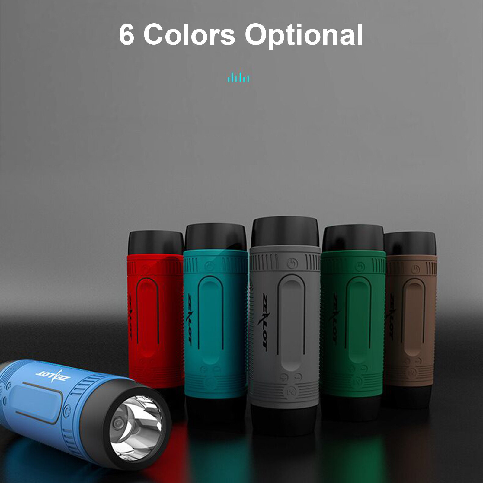 ZEALOT S1 Outdoor BT Speakers Portable Sound Box IPX5 Водонепроницаемый светодиодный фонарик с микрофоном Поддержка TF-карты AUX-вход FM-радио 4000 мАч Внешний аккумулятор