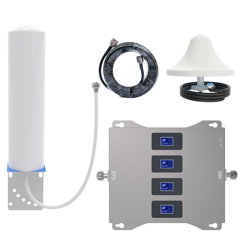 4-диапазонные усилители сотового сигнала 800/900/1800/2100МГц GSM DCS 2G/3G/4G/LTE ретрансляторы Усилитель сигнала мобильного телефона для помещений и улицы