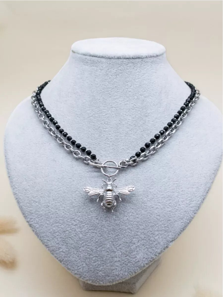 Колье, агат, перламутр