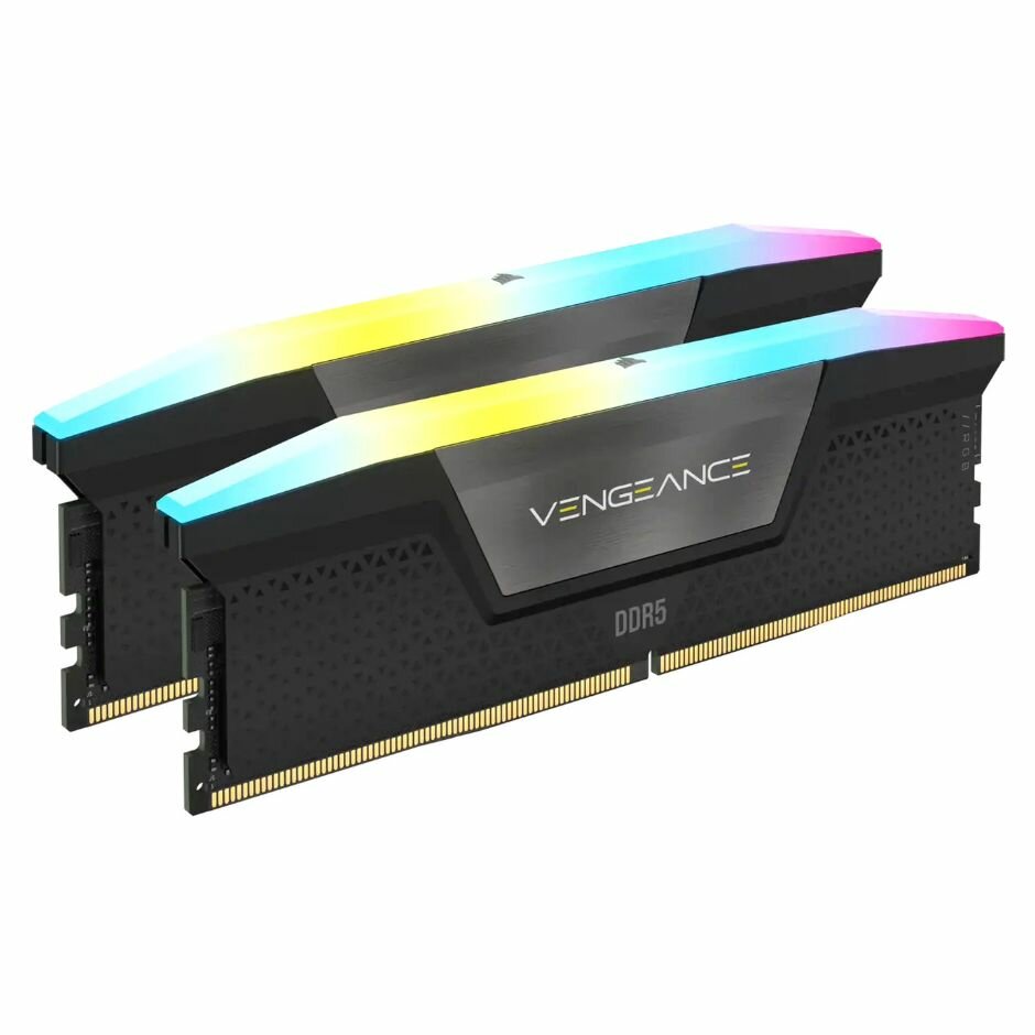 Оперативная память Corsair Vengeance RGB (CMH32GX5M2B5200C40) DIMM DDR5 32 ГБ - 2 шт, 5200 МГц
