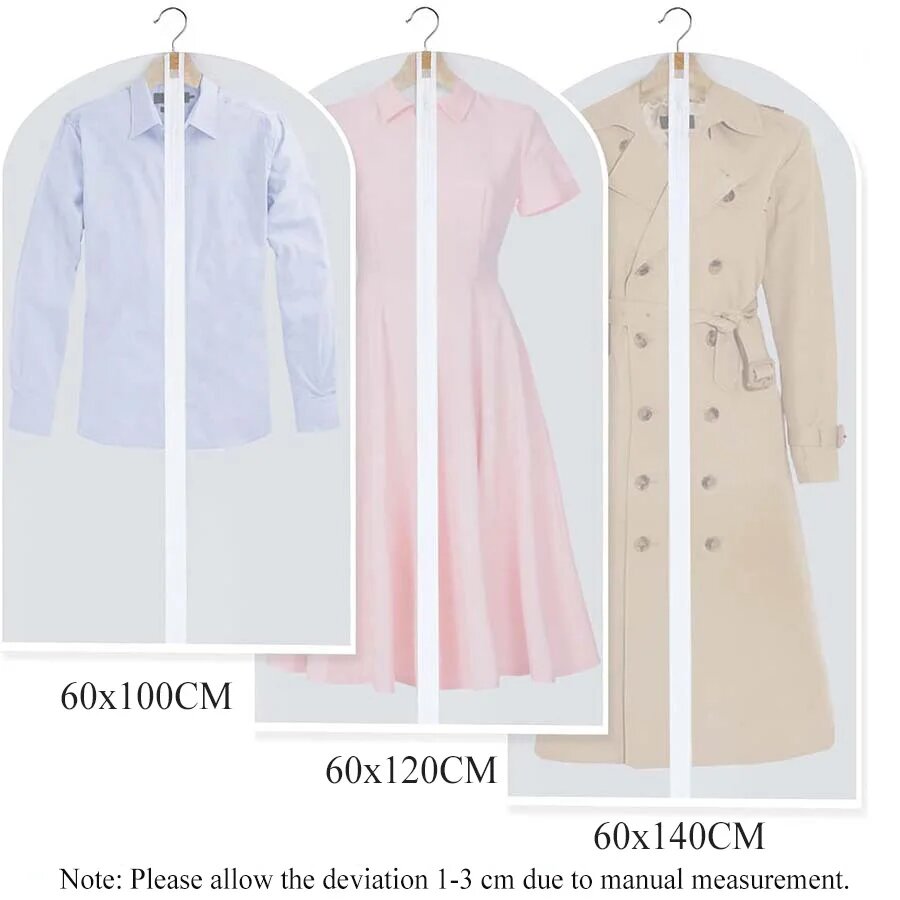 Прозрачный толстый пылезащитный костюм, сумка для подвешивания одежды, сумка для одежды на молнии, шкаф для хранения, свадебное платье, блейзер, чехол, сумка