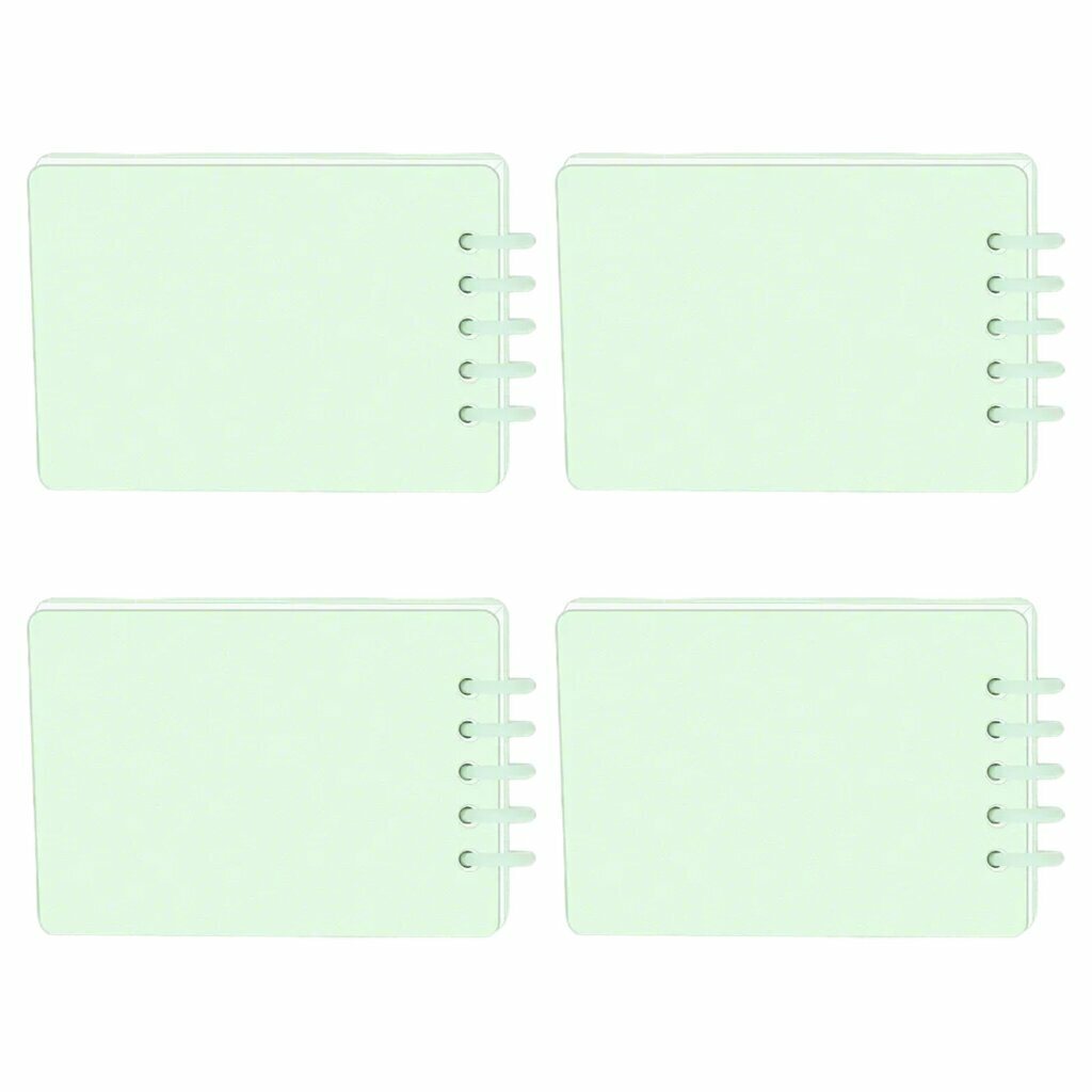 Блокнот, Портативный блокнот A7 с кольцевым переплетом - зеленый, набор из 4 блокнотов
