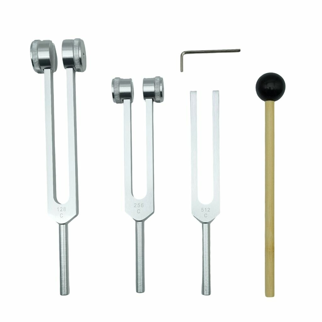 Аксессуары для перкуссии, Набор алюминиевых камертонов 128Hz 256Hz 512Hz - серебряный, 1 комплект