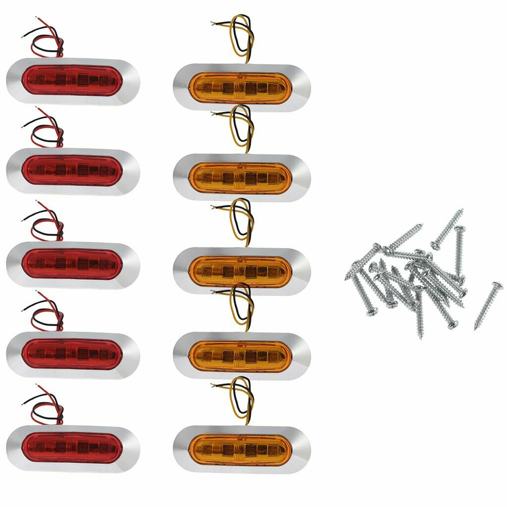 10 шт. светодиодный передний и задний боковой габаритный фонарь для лодок, грузовиков, прицепов, кемперов, габаритные огни, водонепроницаемая лампа