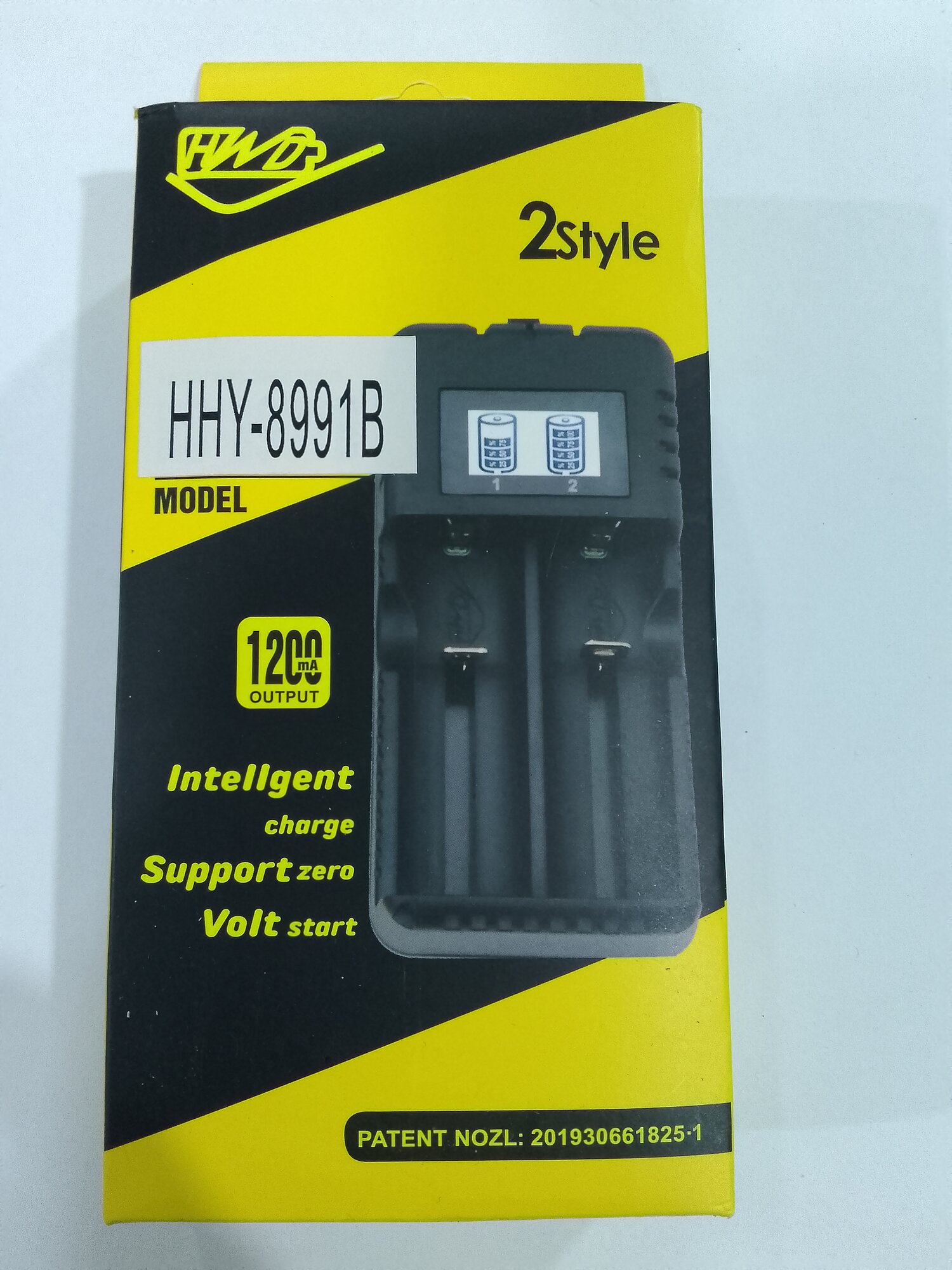 Зарядное устройство для аккумуляторных батарей 2 слота HHY-8991B (4.2V,2000mA, microUSB, ЖК дисплей) (18650/26650)