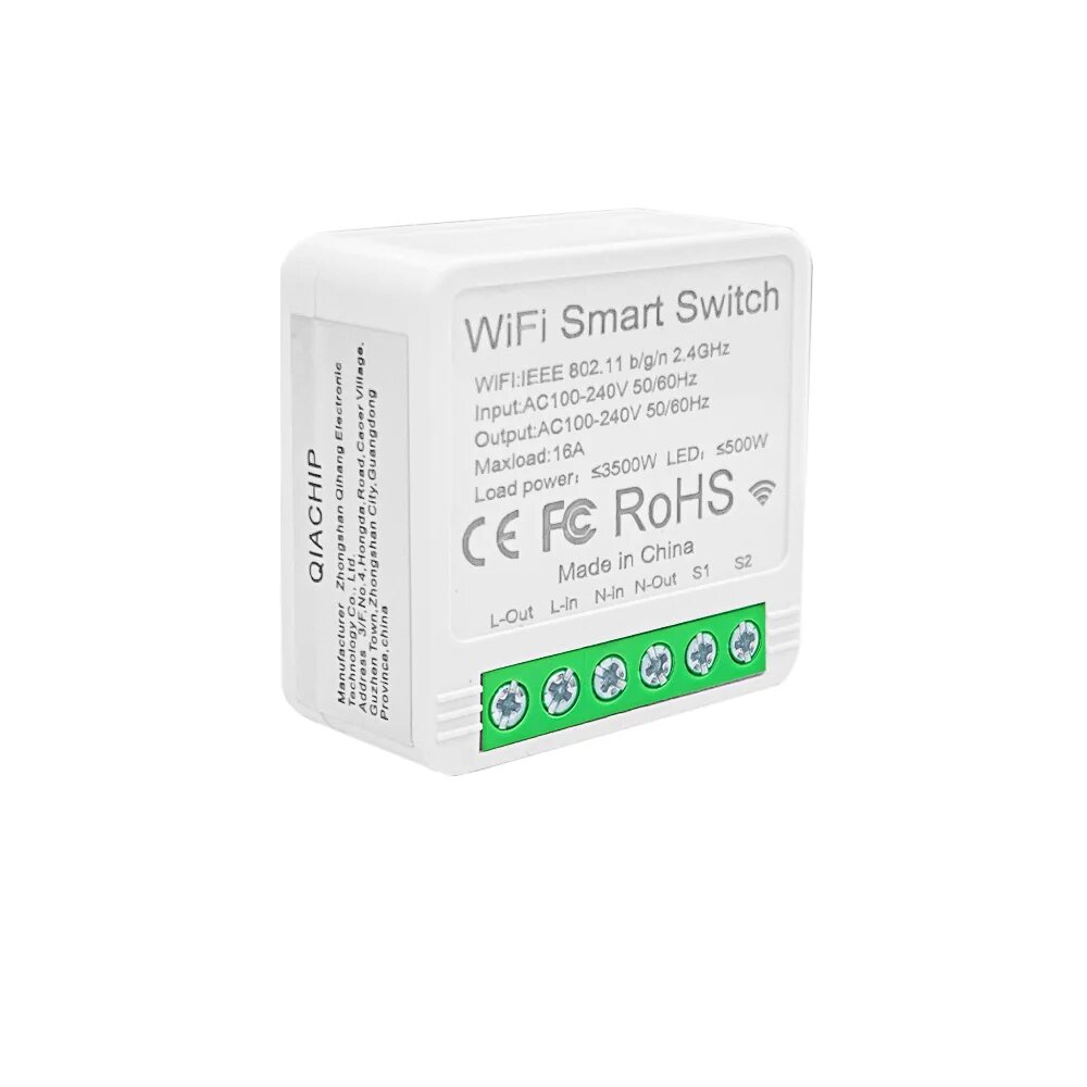 Умный Wi-Fi выключатель света 16А для Alexa Google Home Assistant 220V WiFi Smart Switch
