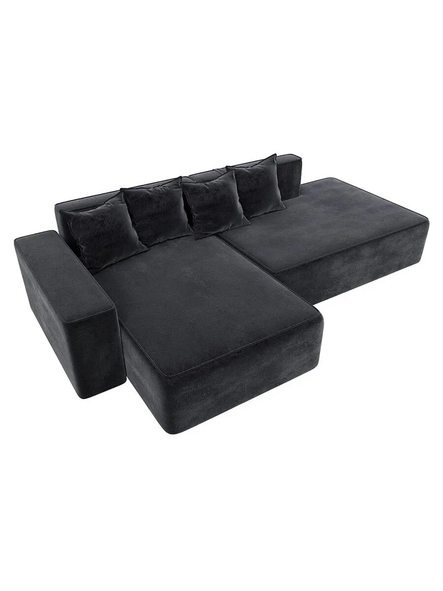 Диван угловой Будапешт со спальным местом 135х202 см, с ящиком для белья, угол левый, велюр