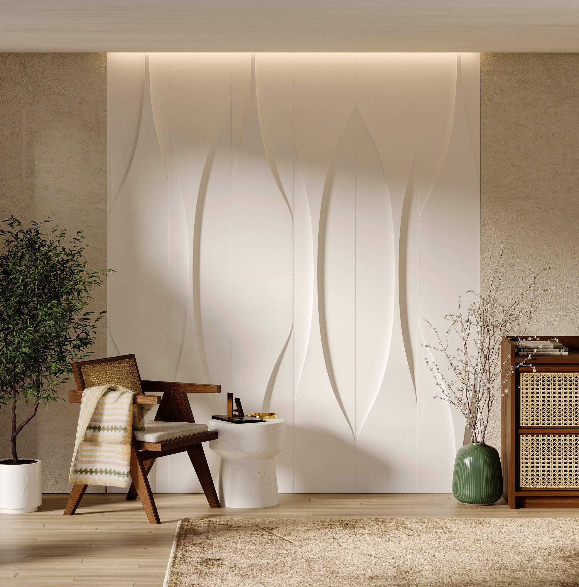 Панно гипсовое Primera-6 от Ланекс, Art-2173, 2700х2280мм, под покраску