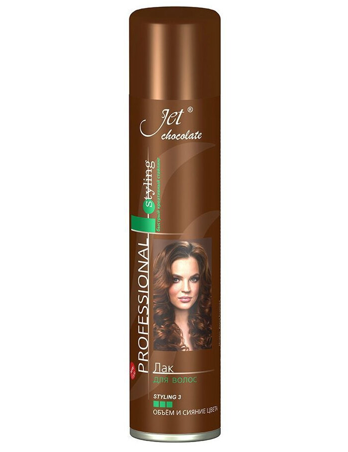 Jet Chocolate - Professional Styling - Styling Лак для волос 3 - "объем и сияние цвета" сверхсильной фиксации 300 мл.