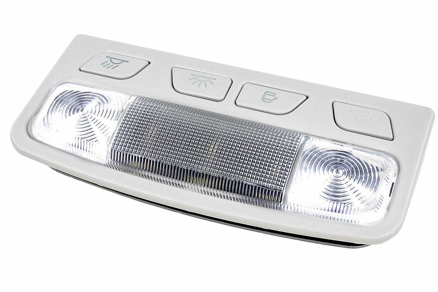 Передний светлый диодный плафон салона ML с большим разъемом и подсветкой кнопок для Лада Приора, Калина, Калина 2, Гранта, Гранта FL, Датсун