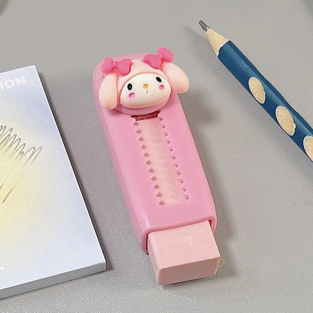 Милый стирательный ластик, масштабируемый мультяшный ластик Sanrio Kuromi Cinnamoroll, ретро подарок