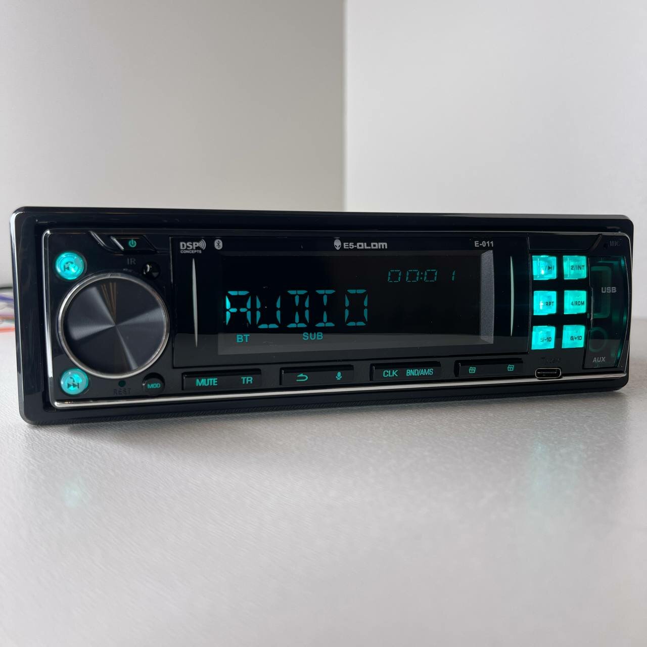 Автомагнитола E5-Olom E-011 процессор DSP, Bluetooth, Aux, USB, Type-C , 1-Din