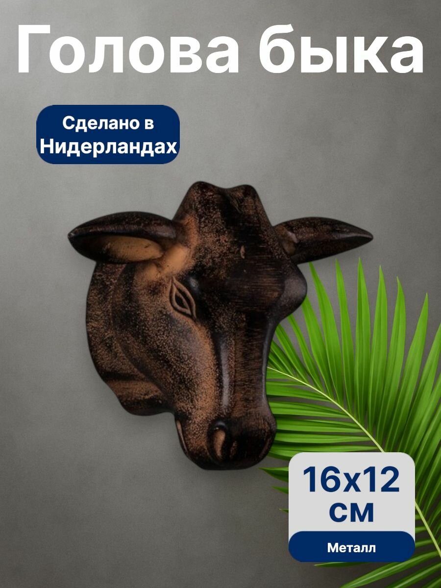 Голова быка, 16x12 см, металл, Нидерланды