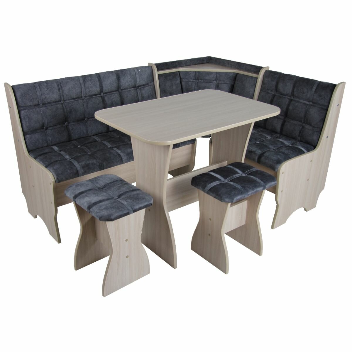 Кухонный уголок Алёнка-17 Шимо светлый Велюр серый