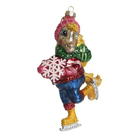 Игрушка на елку Лошадь-фигуристка 15.5см