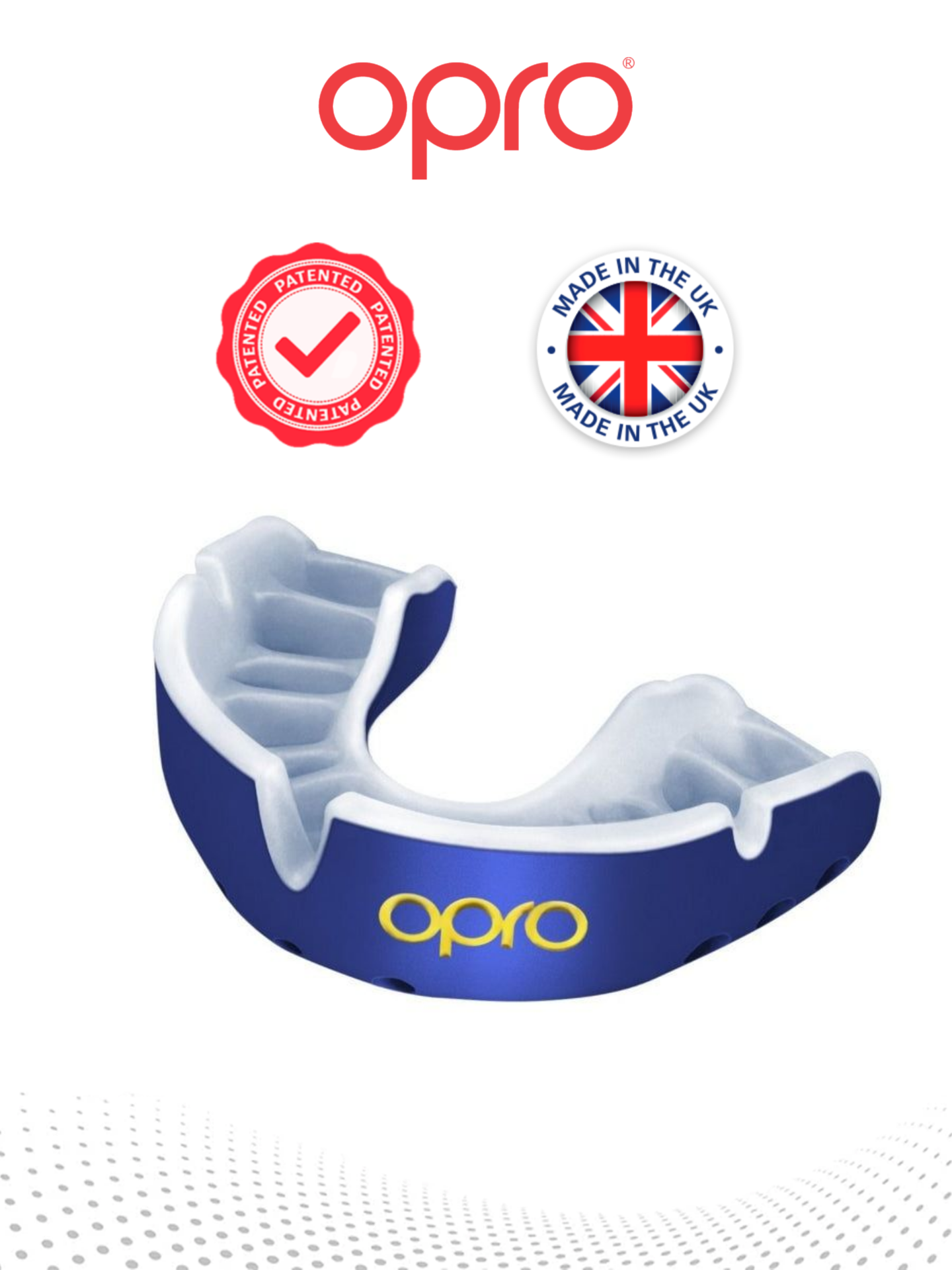 Боксерская капа взрослая, спортивная, защитная для зубов Opro Self-Fit Gold - Blue/Pearl