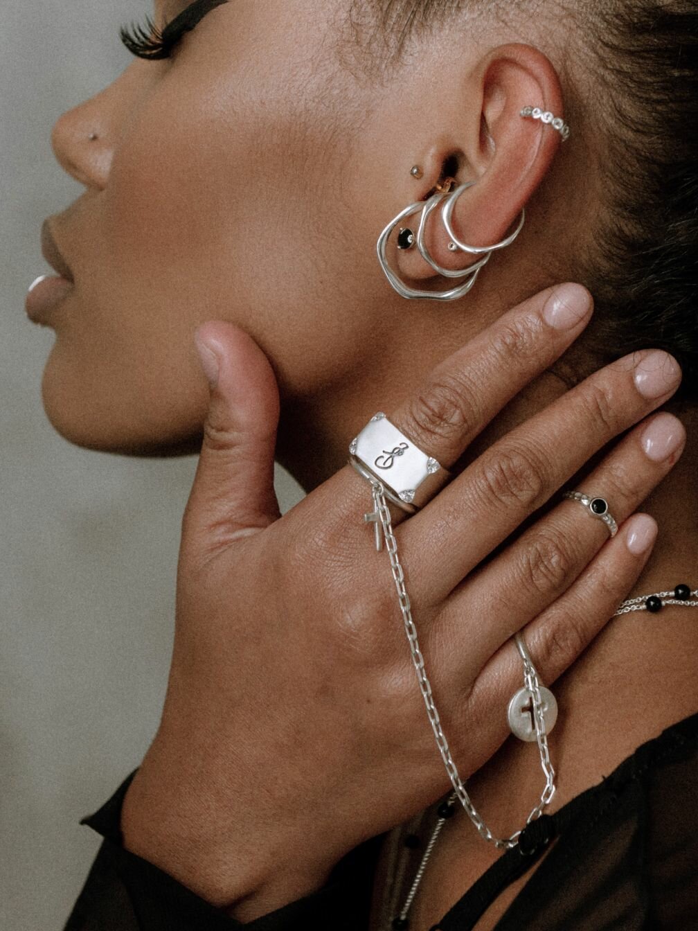 Кольцо широкое, серебро, 925 проба