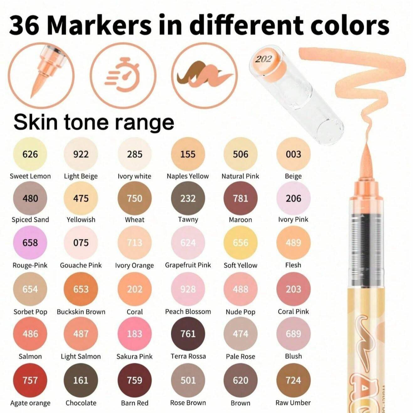 Акриловый маркер серии skin tone