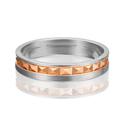 Кольцо, комбинированное золото, 585 проба