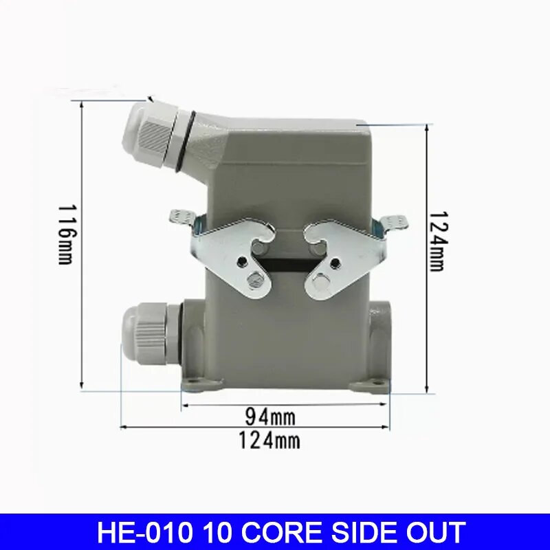 Прямоугольный разъем HDC HE 16А 10 core