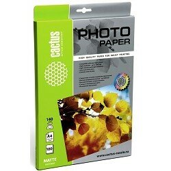 CS-MA4140100 Фотобумага Cactus CS-MA4140100 матовая, А4, 140 г/м2, 100 листов
