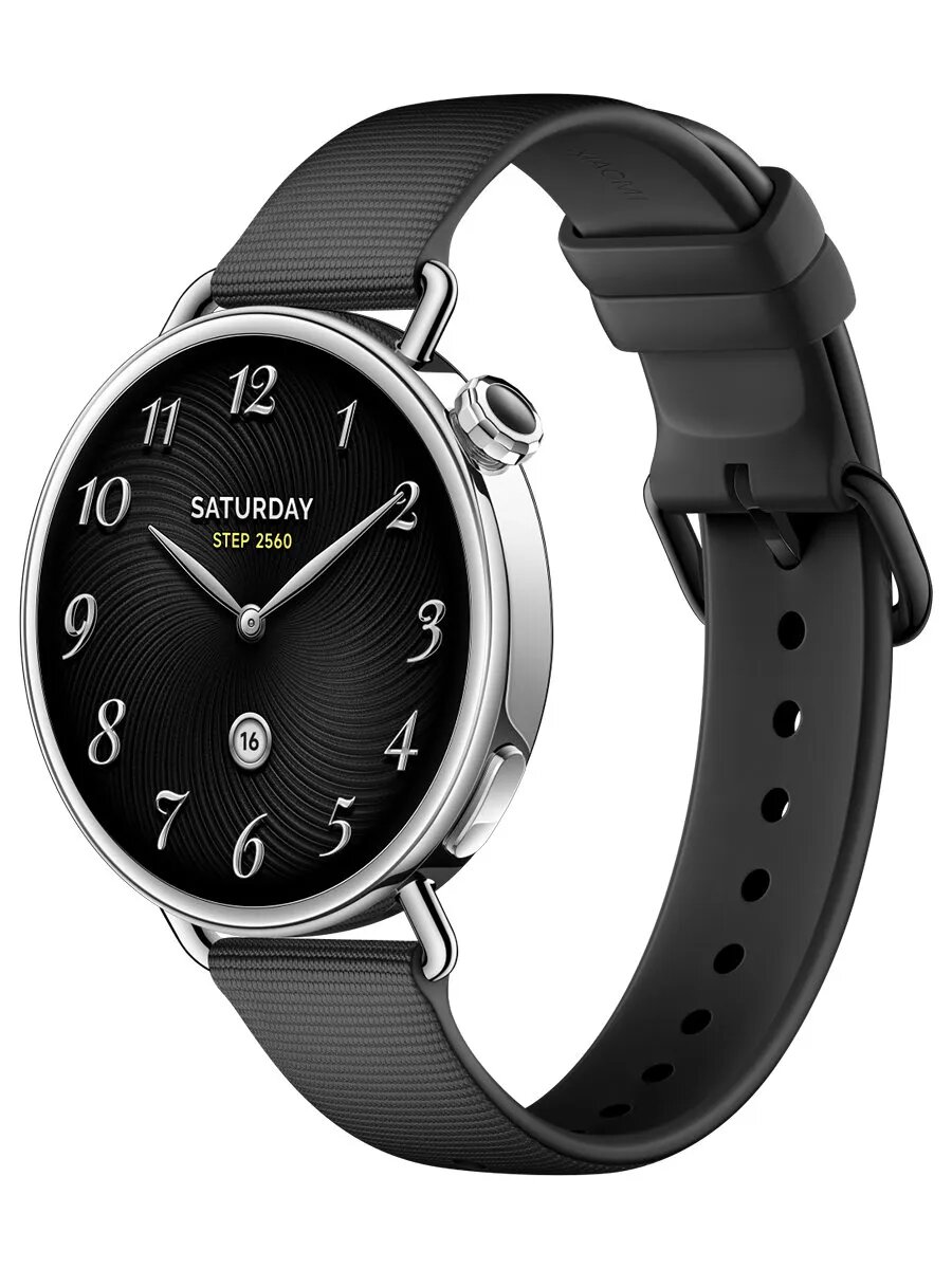 Умные часы Xiaomi Watch S4, 41мм, AMOLED, с GPS, влагозащищенные, чёрные