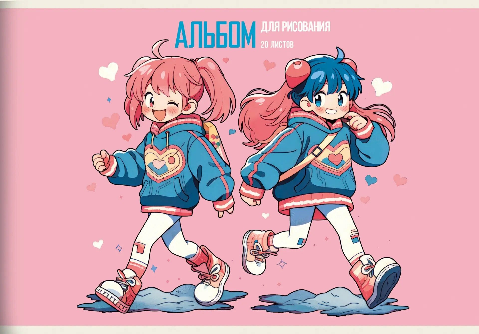 Альбом для рисования Listoff, "Подружки", А4, 20 листов, на скрепке