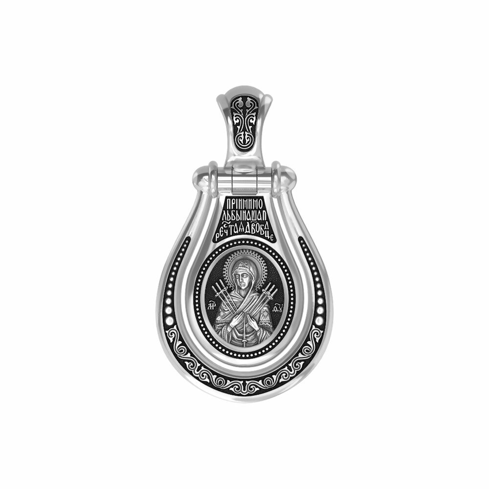 Иконка, серебро, 925 проба, чернение